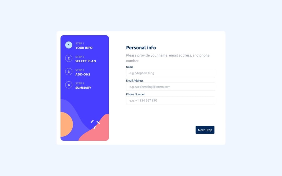 Frontend Mentor Multistep Form Using Nextjs Tailwindcss Coding Challenge Solution
