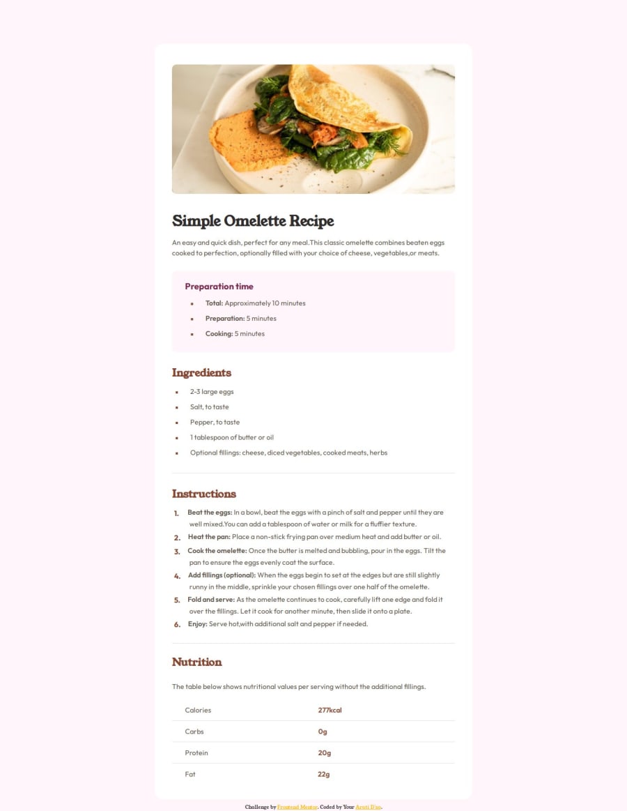 Frontend Mentor Recipe Page Using Html5 And Css Coding Challenge Solution