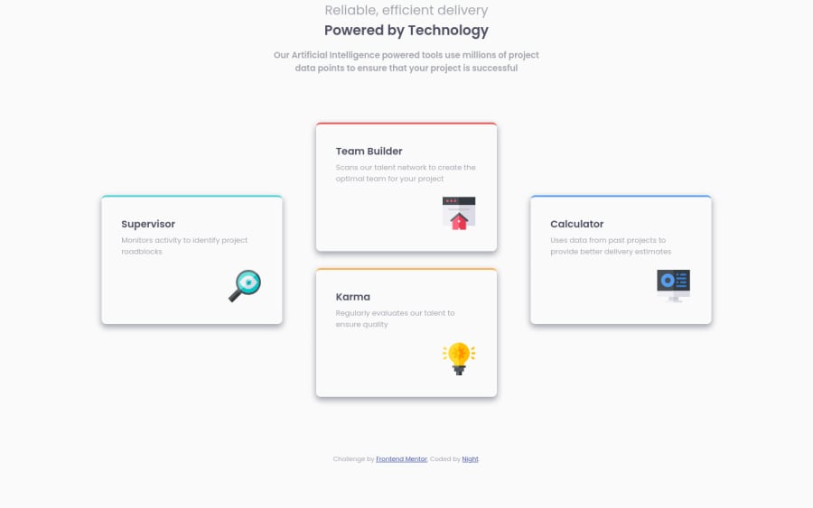 Frontend Mentor Four Card Feature Section With Html And Css Coding