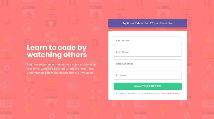 Frontend Mentor Vue Tailwind Sign Up Form With Validation Coding Challenge Solution