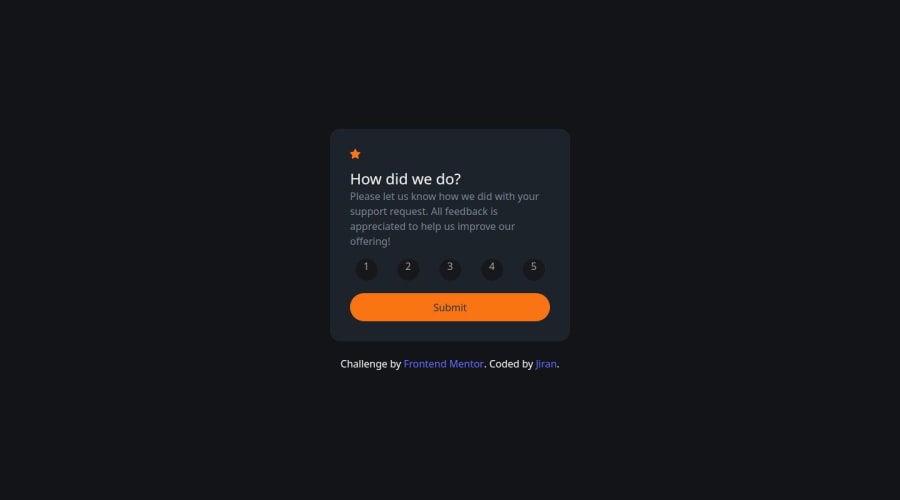Frontend Mentor Interactive Rating By Using React And Tailwind Css Coding Challenge Solution