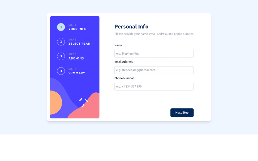 Frontend Mentor Responsive Multi Step Form Using Vite Typescript
