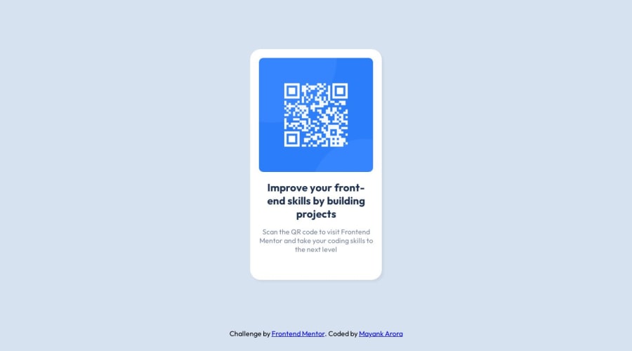 Frontend Mentor Qr Component Mobile First Solution With Css Flexbox Coding Challenge Solution
