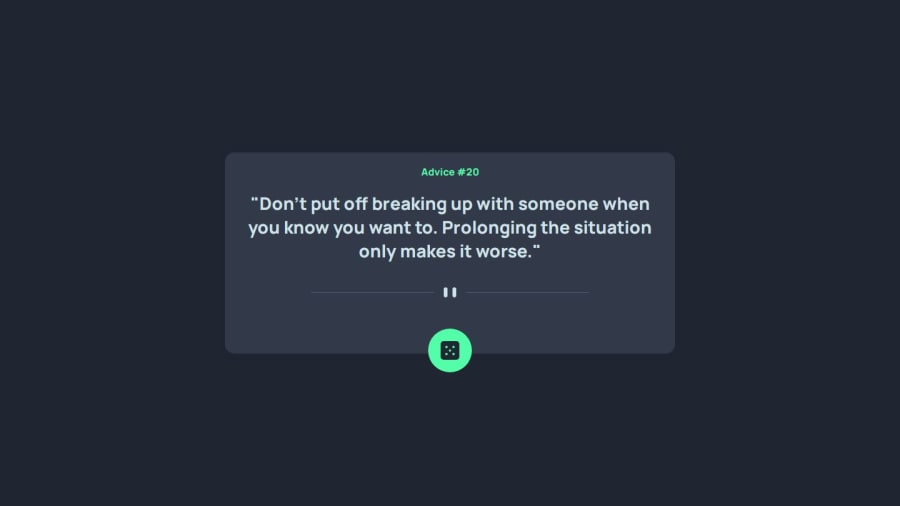Frontend Mentor Advice Generator App Main Coding Challenge Solution