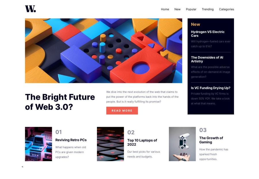 Frontend Mentor News Homepage Main Coding Challenge Solution