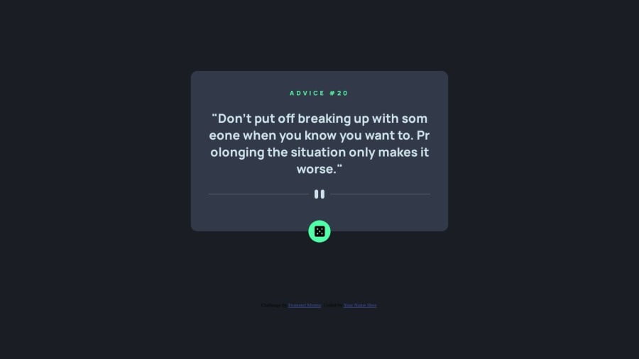 Frontend Mentor Advice Generator App Using React Coding Challenge