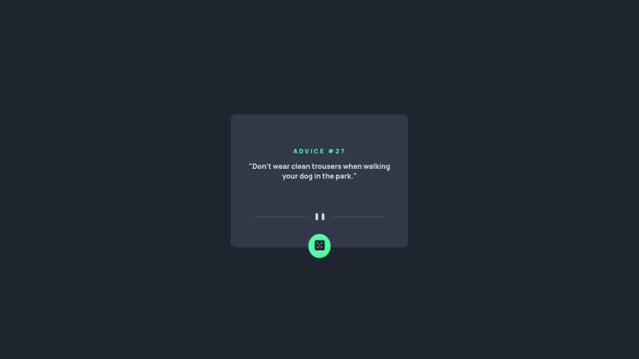 Frontend Mentor Responsive Advice Generator Coding Challenge Solution
