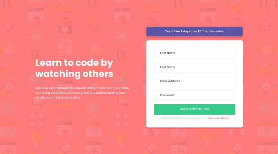 Frontend Mentor Intro Component With Signup Form In React Coding
