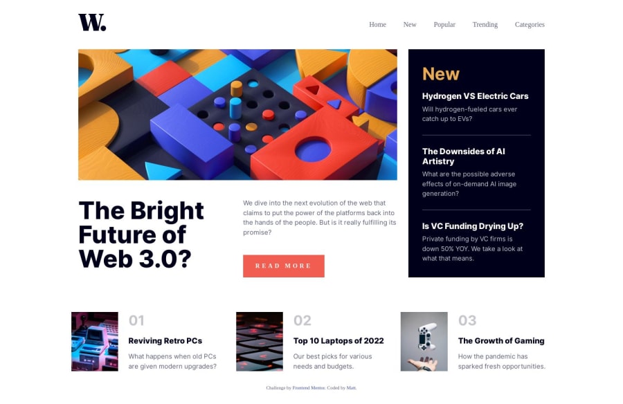Frontend Mentor Responsive Layout Using Css Grid Coding Challenge