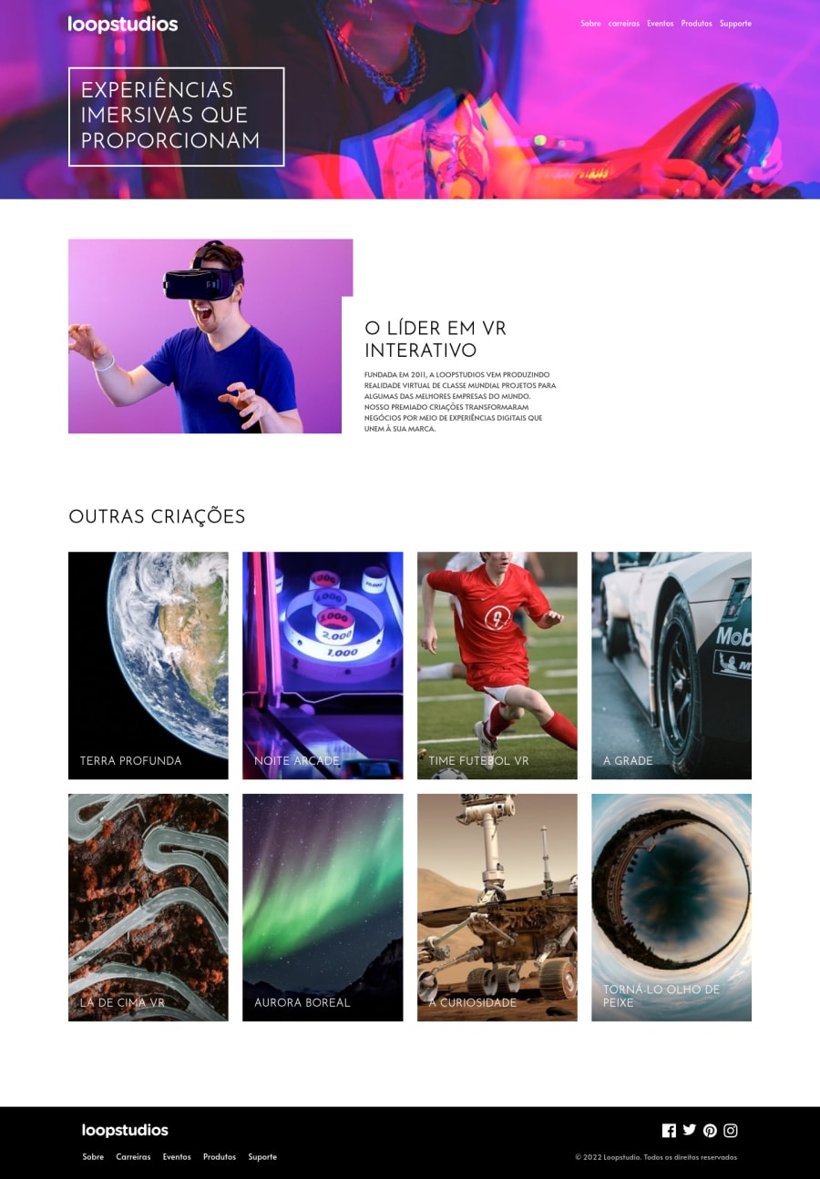 Frontend Mentor | Página loopstudio responsiva com grid coding challenge solution