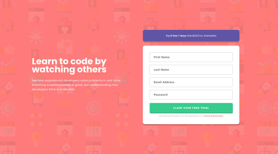 Frontend Mentor Intro Component With Signup Form React Coding
