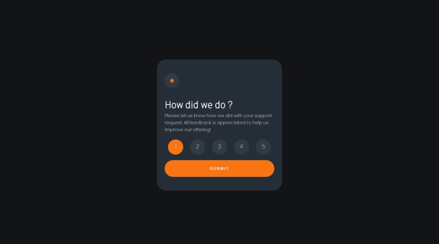 Frontend Mentor Interactive Rating Component Coding Challenge Solution