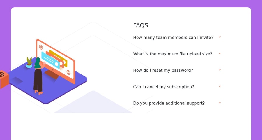 Frontend Mentor Faq Section Made In Html Css Js Boostrap Coding Challenge Solution