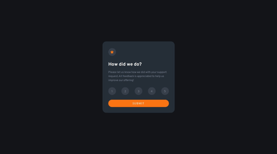 Frontend Mentor Interactive Rating Component Using Html Css And Javascript Coding Challenge
