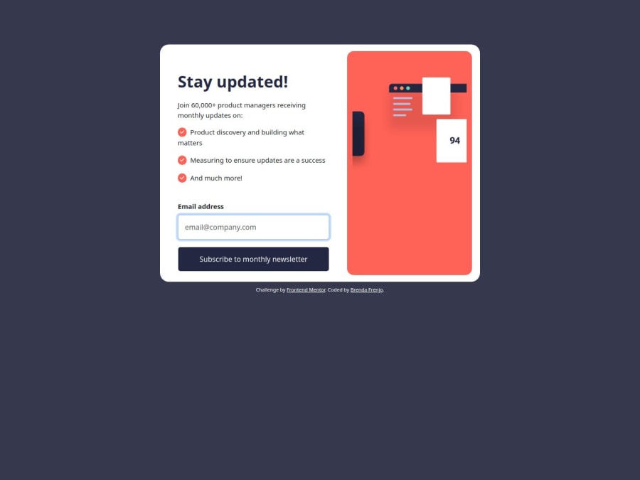 Frontend Mentor Signup Form Using Javascript Coding Challenge Solution