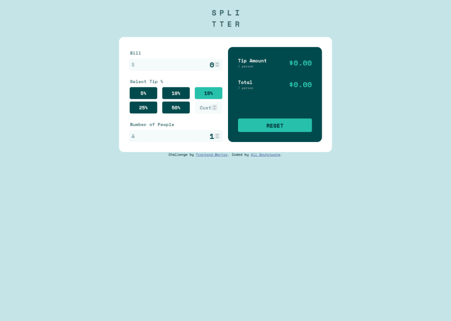 Frontend Mentor Tip Calculator App Using Sass And Typescript Coding Challenge Solution