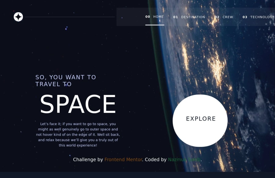 Frontend Mentor Responsive Space App With React Vite And Tailwindcss Coding Challenge Solution