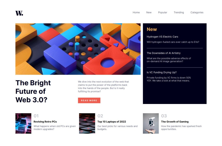 Frontend Mentor Responsive News Homepage Using Html Css And