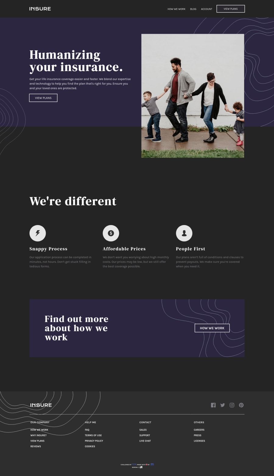 Frontend Mentor Insure Landing Page Coding Challenge Solution