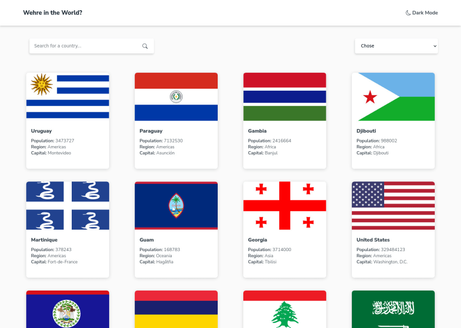 Frontend Mentor Countries App Using React Js Coding Challenge Solution