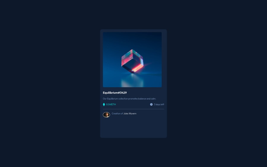 Frontend Mentor Nft Page Using Pure Css Coding Challenge Solution