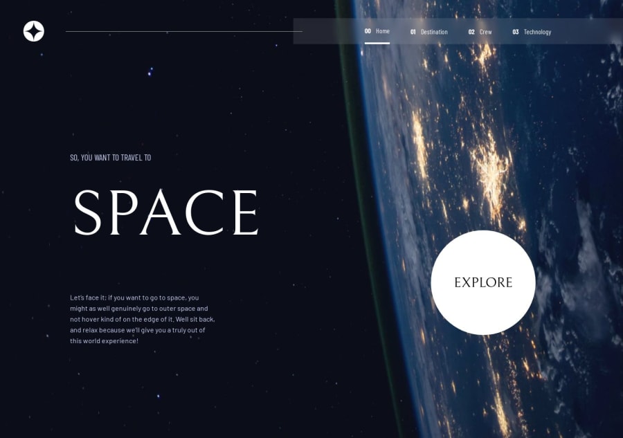 Frontend Mentor Space Tourism Site Using React Coding Challenge Solution