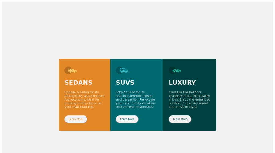 Frontend Mentor 3 Column Preview Card Coding Challenge Solution
