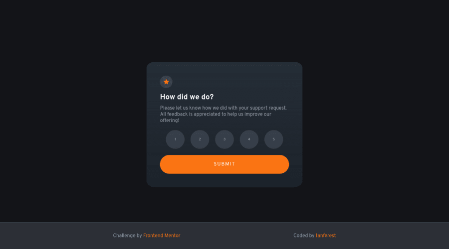 Frontend Mentor Interactive Rating Component Using Html Css And Javascript Coding Challenge