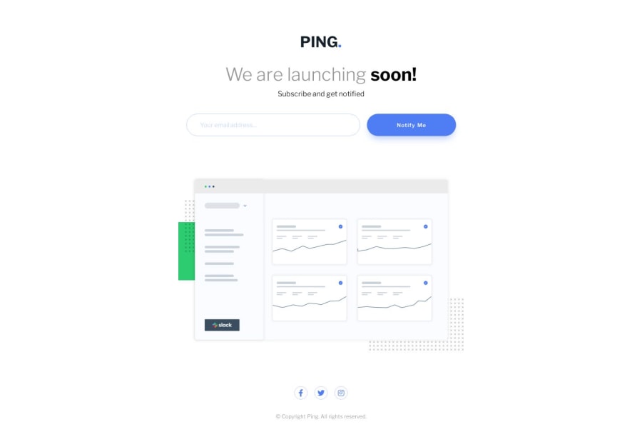 Frontend Mentor This Is A Solution To The Ping Coming Soon Page Challenge 🎨 Coding Challenge