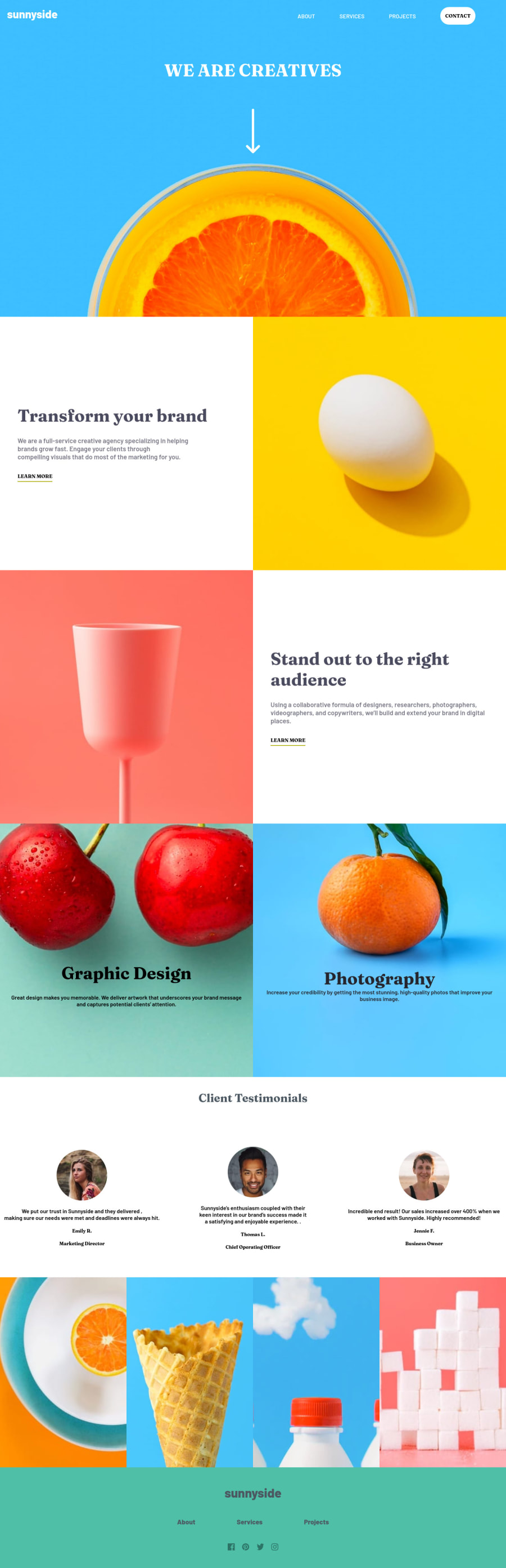 Frontend Mentor Sunnyside Landing Page Using Html Css And Js Coding Challenge Solution