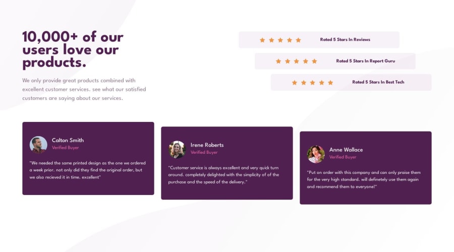 Frontend Mentor Responsive Social Proof Section Using Bootstrap
