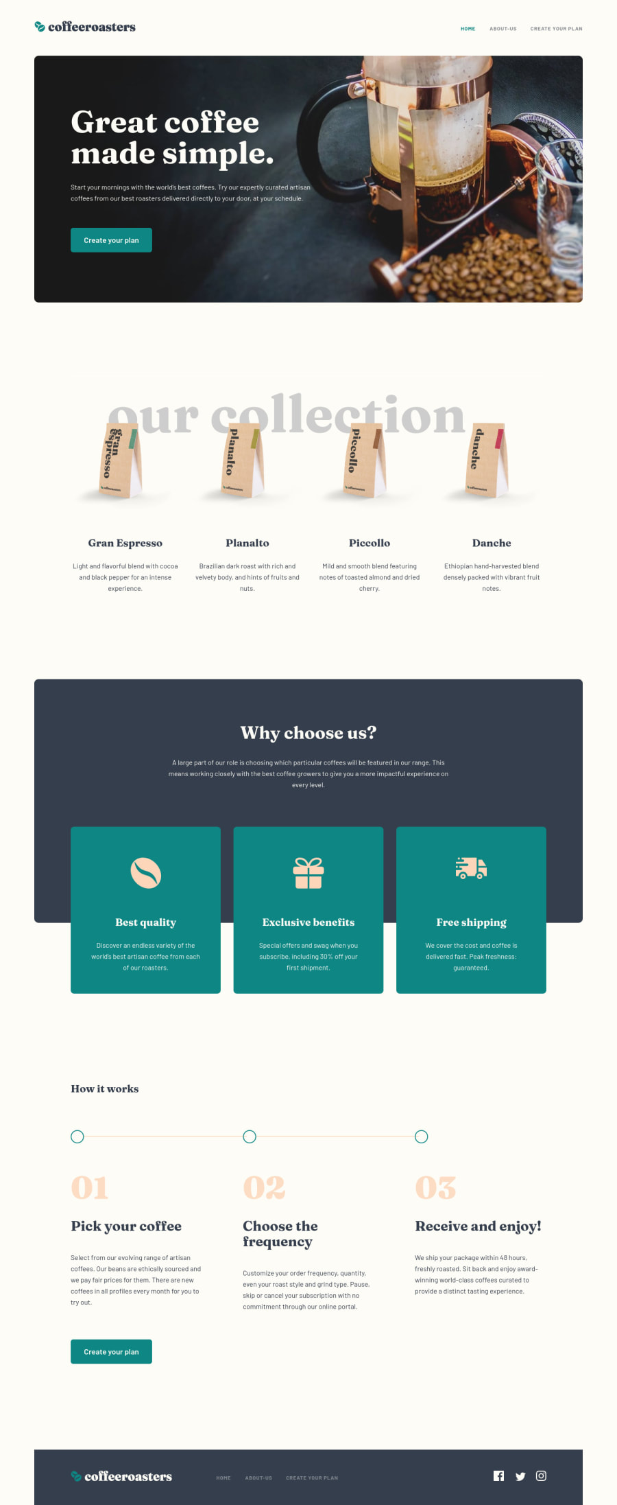 Frontend Mentor Responsive Coffeeroasters Using React Html Css