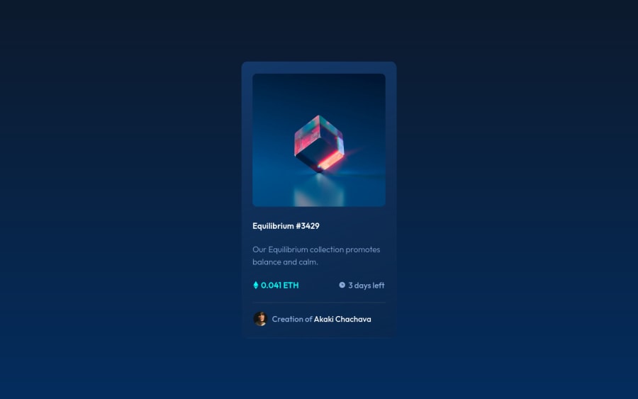 Frontend Mentor Nft Preview Coding Challenge Solution