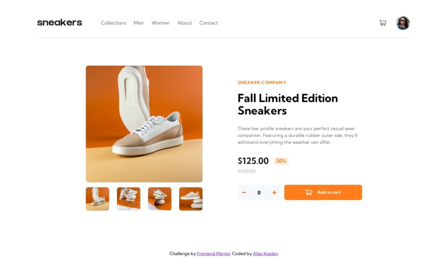 Frontend Mentor E Commerce Product Page Html Css Js Coding
