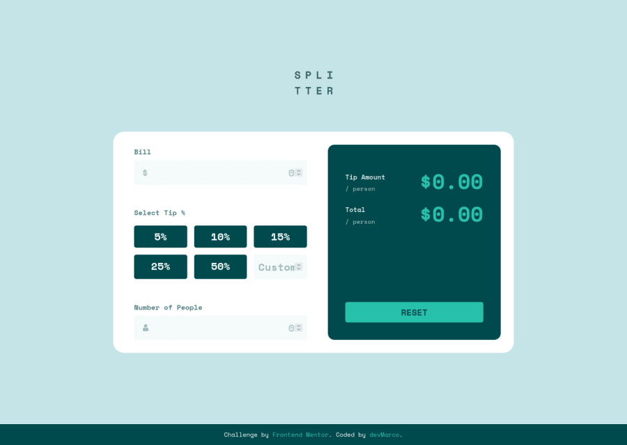 Frontend Mentor Tip Calculator App Using React And Sass Coding