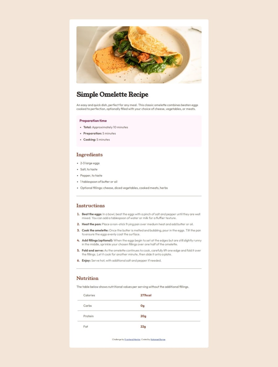 Frontend Mentor Pagina De Receta Responsiva Usando Html Y Css Coding Challenge Solution
