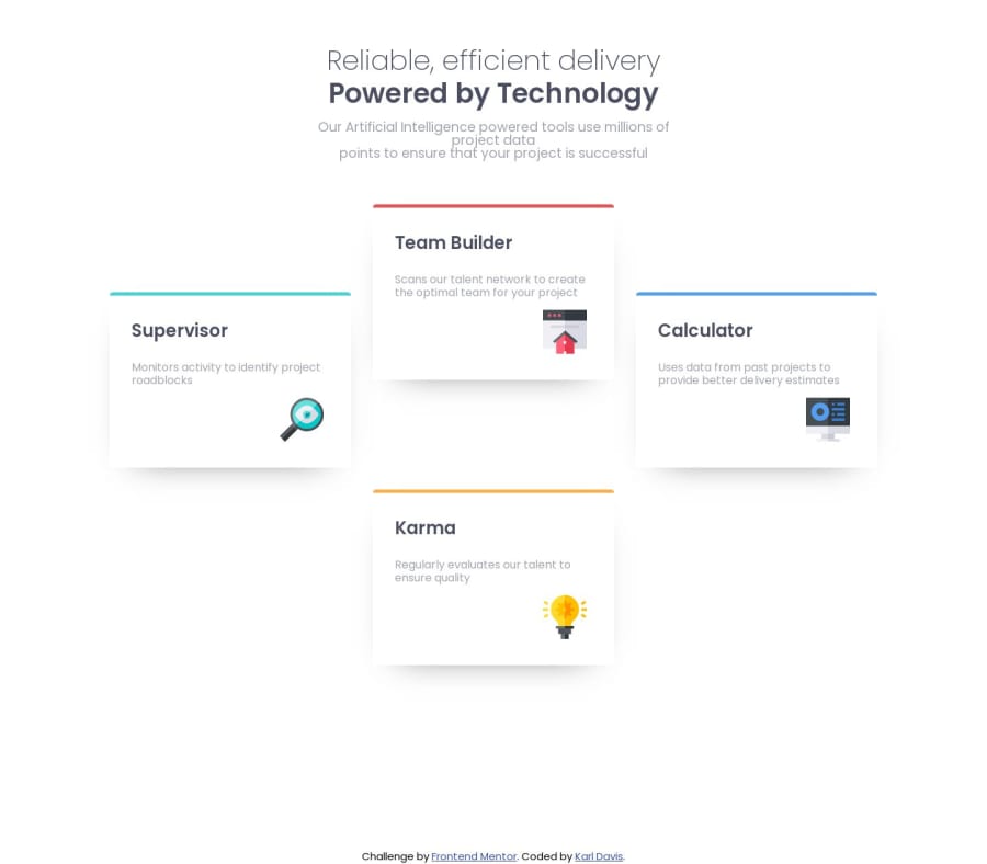Frontend Mentor Four Card Feature Section Coding Challenge Solution