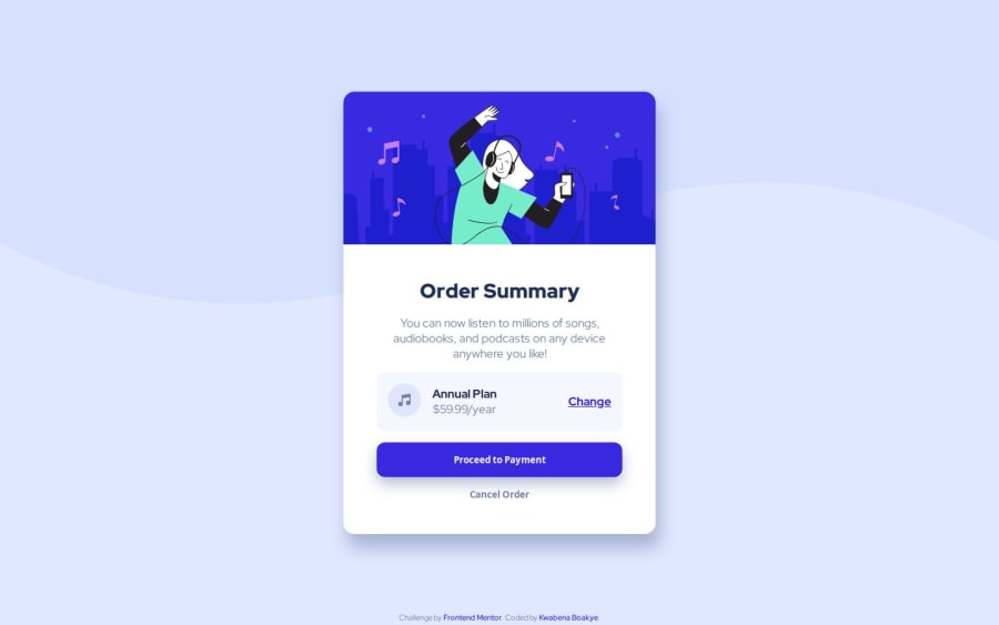 Frontend Mentor Order Summary Component With Html And Css Coding