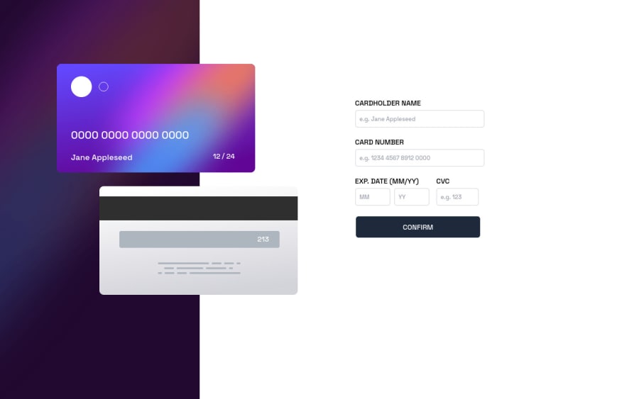 Frontend Mentor Interactive Credit Card Form Coding Challenge Solution 2797