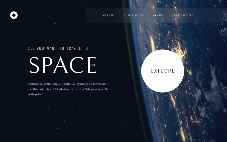 Frontend Mentor Space Tourism Coding Challenge Solution