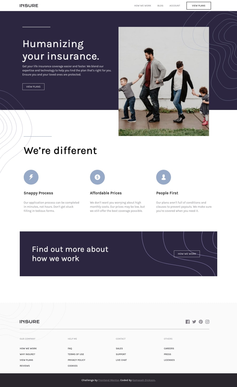 Frontend Mentor Responsive Insure Landing Page Made With Css Grid And Css Flexbox Coding