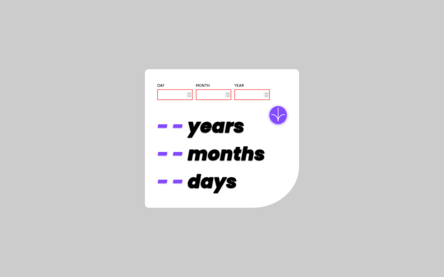Frontend Mentor Age Calculator App Using Pure Html Css Js Coding Challenge Solution