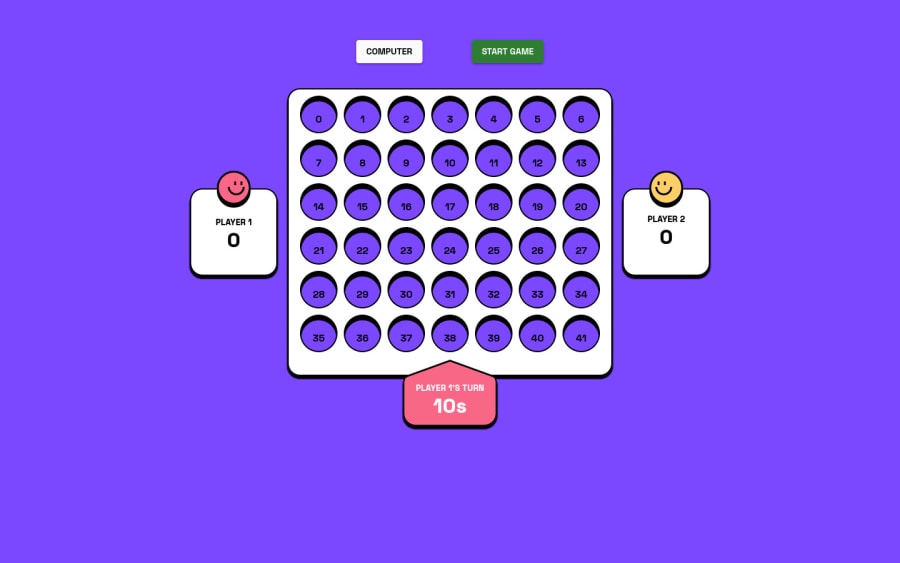 Frontend Mentor Connect Four With React Coding Challenge Solution
