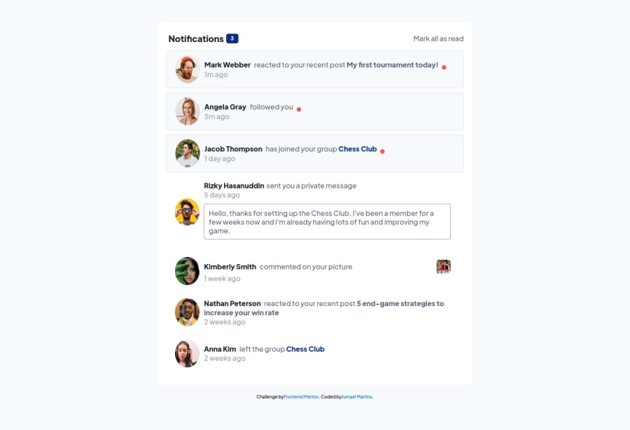 Frontend Mentor Responsive Notification Page Using Html Css E Js