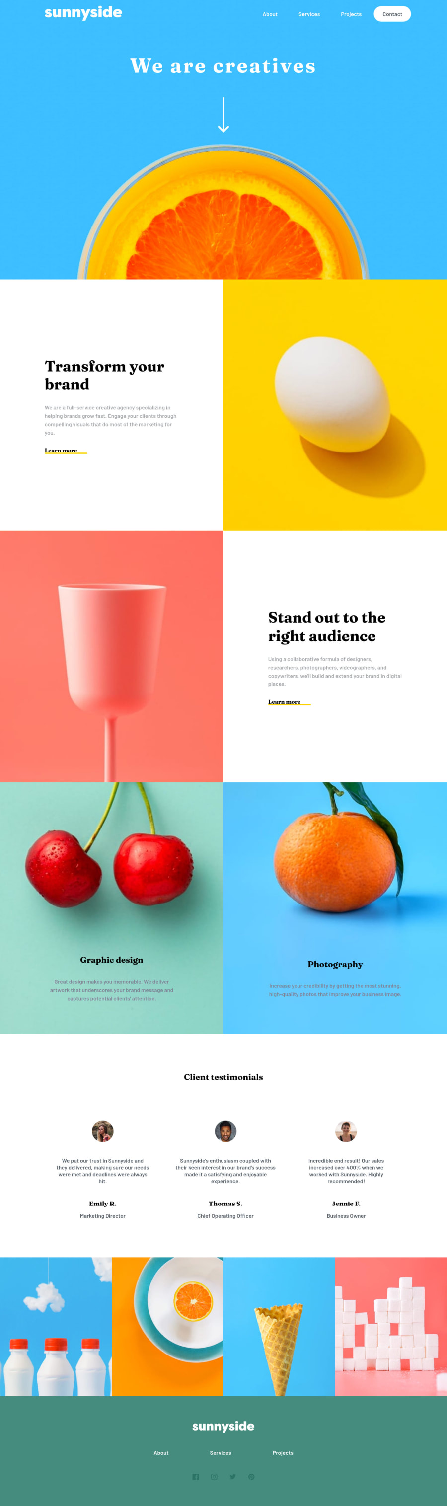 Frontend Mentor Sunnyside Agency Landing Page Coding Challenge Solution