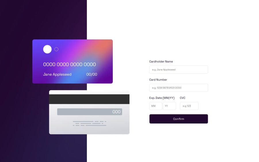 Frontend Mentor Interactive Card Details Form Coding Challenge Solution