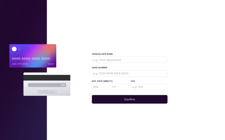 Frontend Mentor Interactive Card Details Form W Html Css