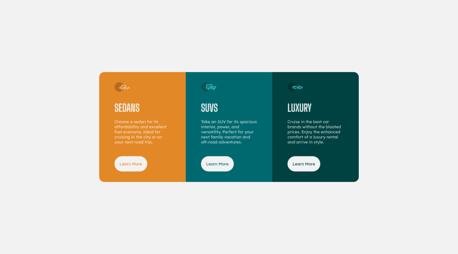 Frontend Mentor 3 Cards Responsive Desing Using Reactjs And Css Grid Coding Challenge Solution