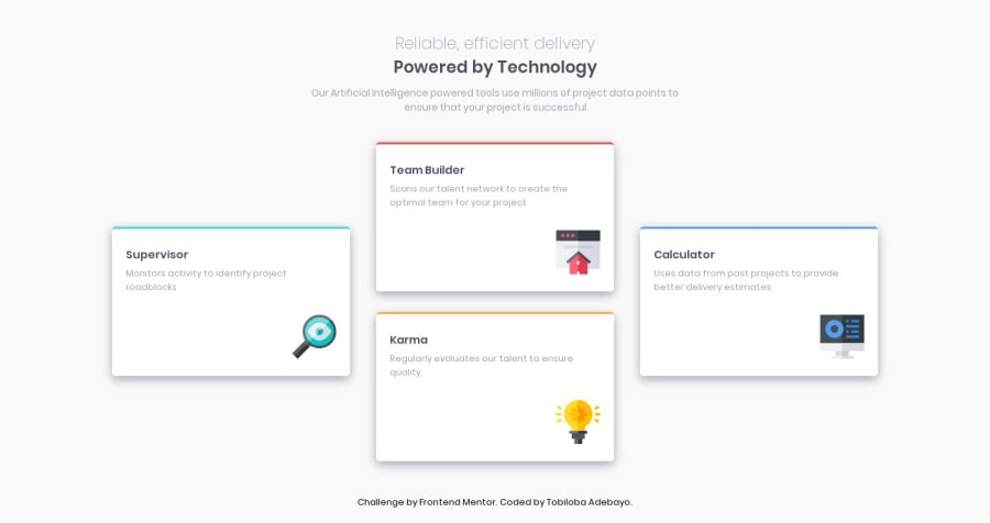 Frontend Mentor Four Card Feature Section With Css Flexbox Coding Challenge Solution
