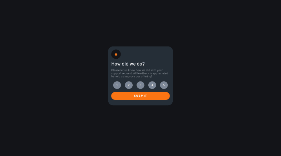 Frontend Mentor Interactive Rating Component Coding Challenge Solution